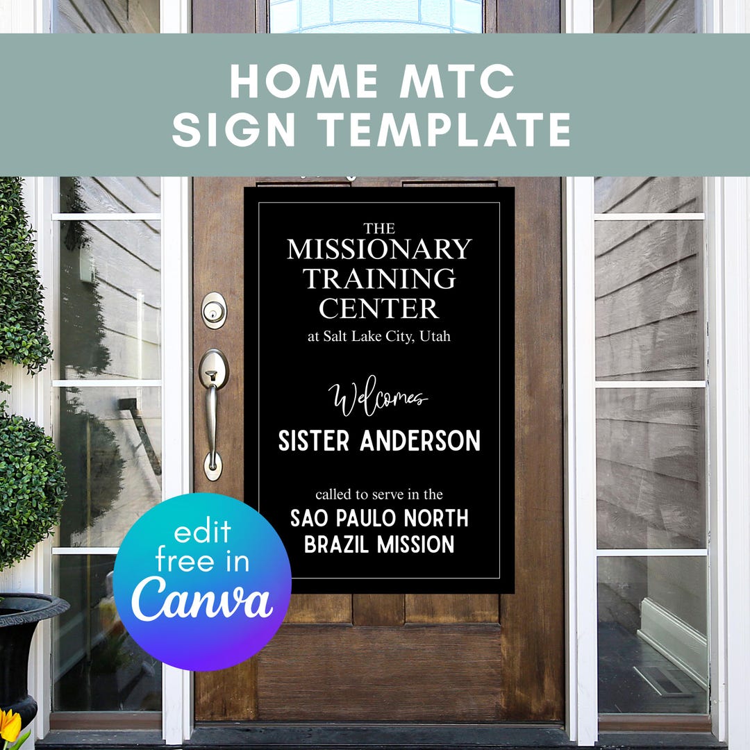 LDS Missionary, Home MTC Door Sign, Missionary Training Center Sign ...