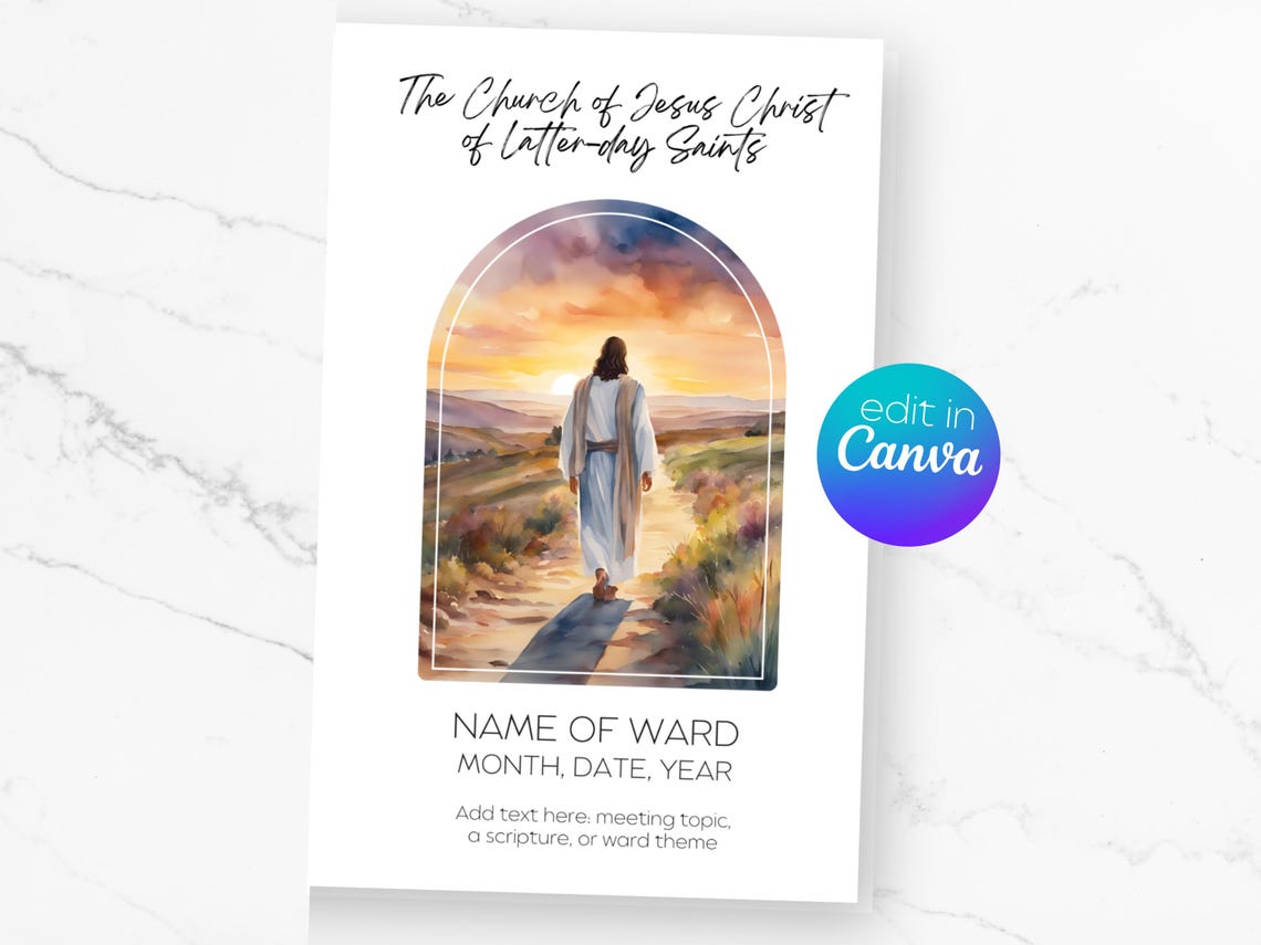 LDS Sacrament Meeting Program, Sacrament Meeting Template, Ward ...