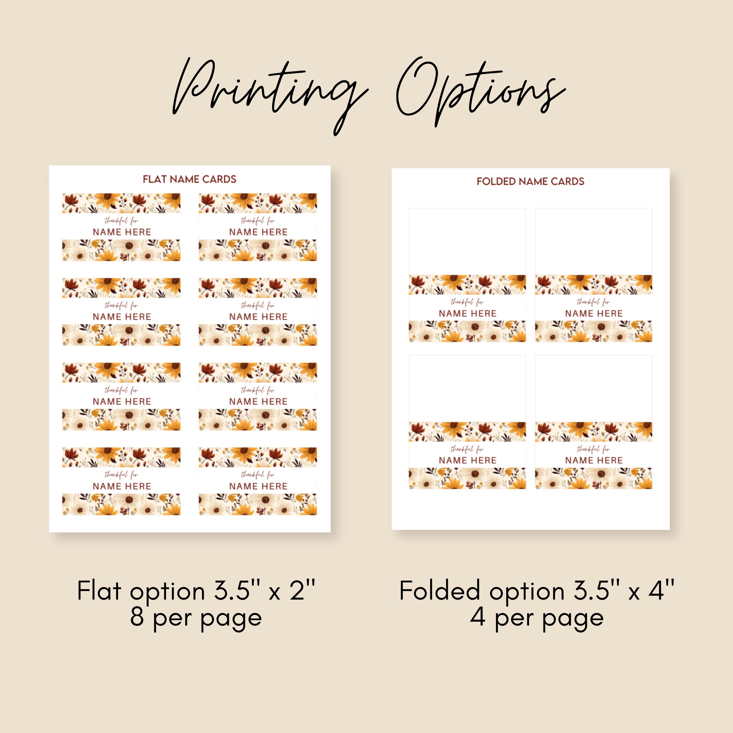 Thanksgiving Place Cards Fall Place Cards Printable Place Cards Canva ...