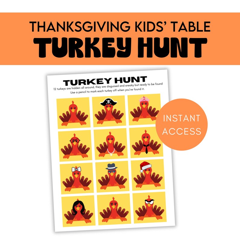 Thanksgiving Kids' Table Game Fall Scavenger Hunt Printable ...