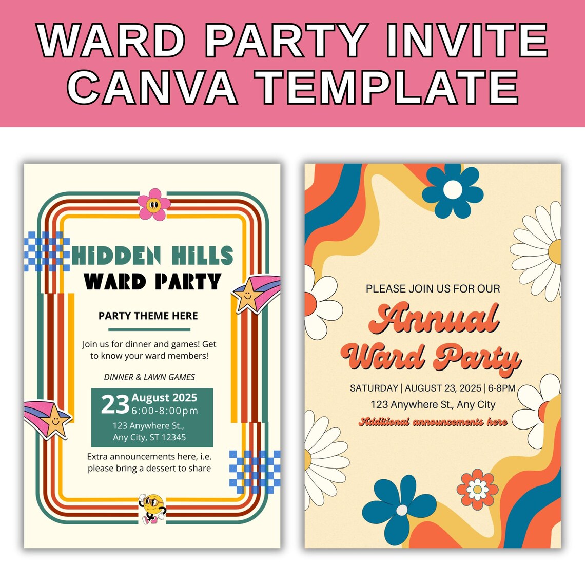 LDS Ward Party Invitation Template, Canva Template, Ward Activity ...