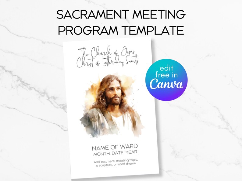 LDS Sacrament Meeting Program, Sacrament Meeting Template, Ward ...