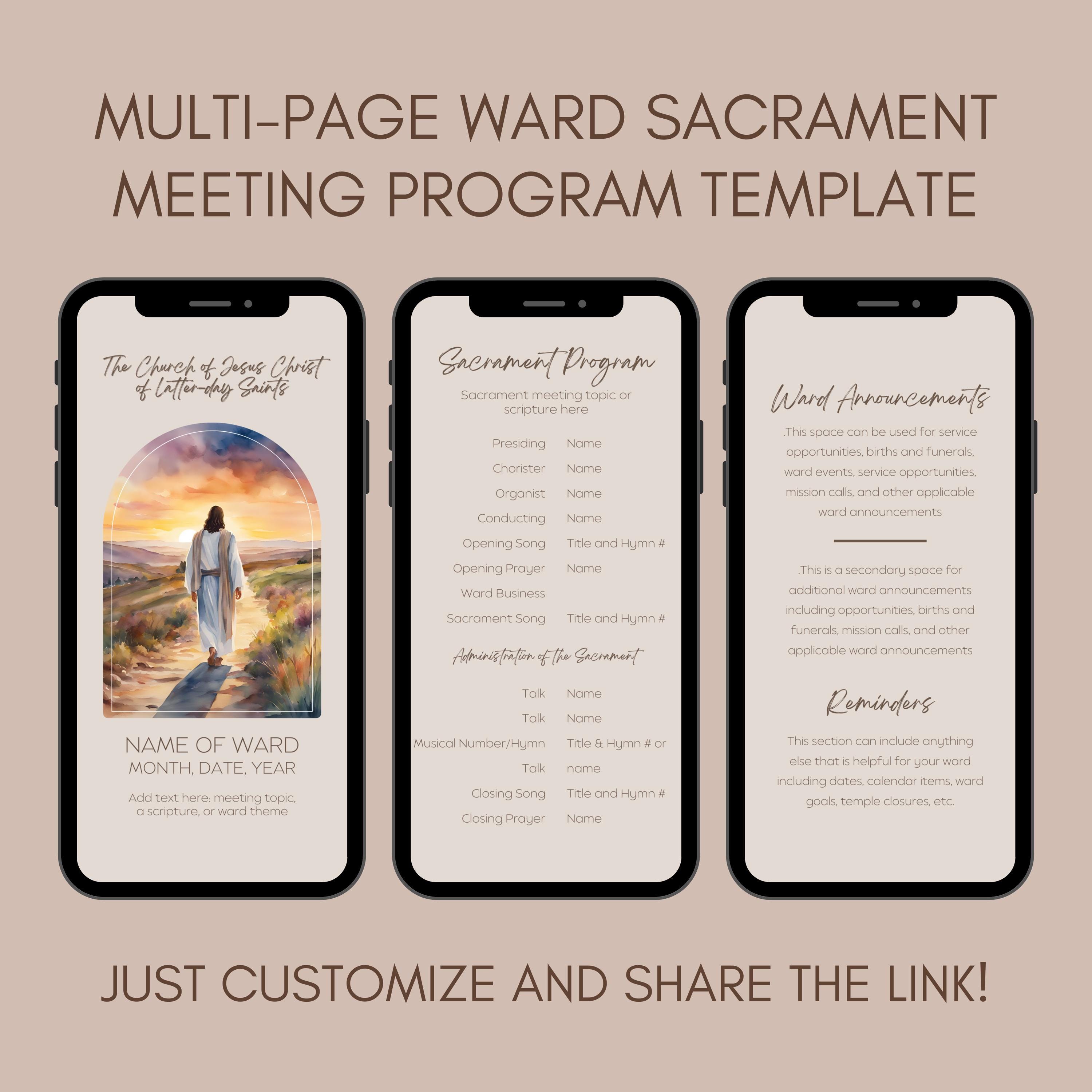 Mobile LDS Sacrament Meeting Program, Digital Sacrament Meeting Program ...