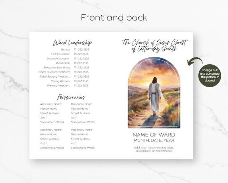 LDS Sacrament Meeting Program, Sacrament Meeting Template, Ward ...