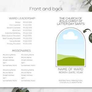 LDS Sacrament Meeting Program, Sacrament Meeting Template, Ward ...