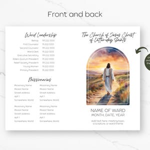 LDS Sacrament Meeting Program, Sacrament Meeting Template, Ward ...