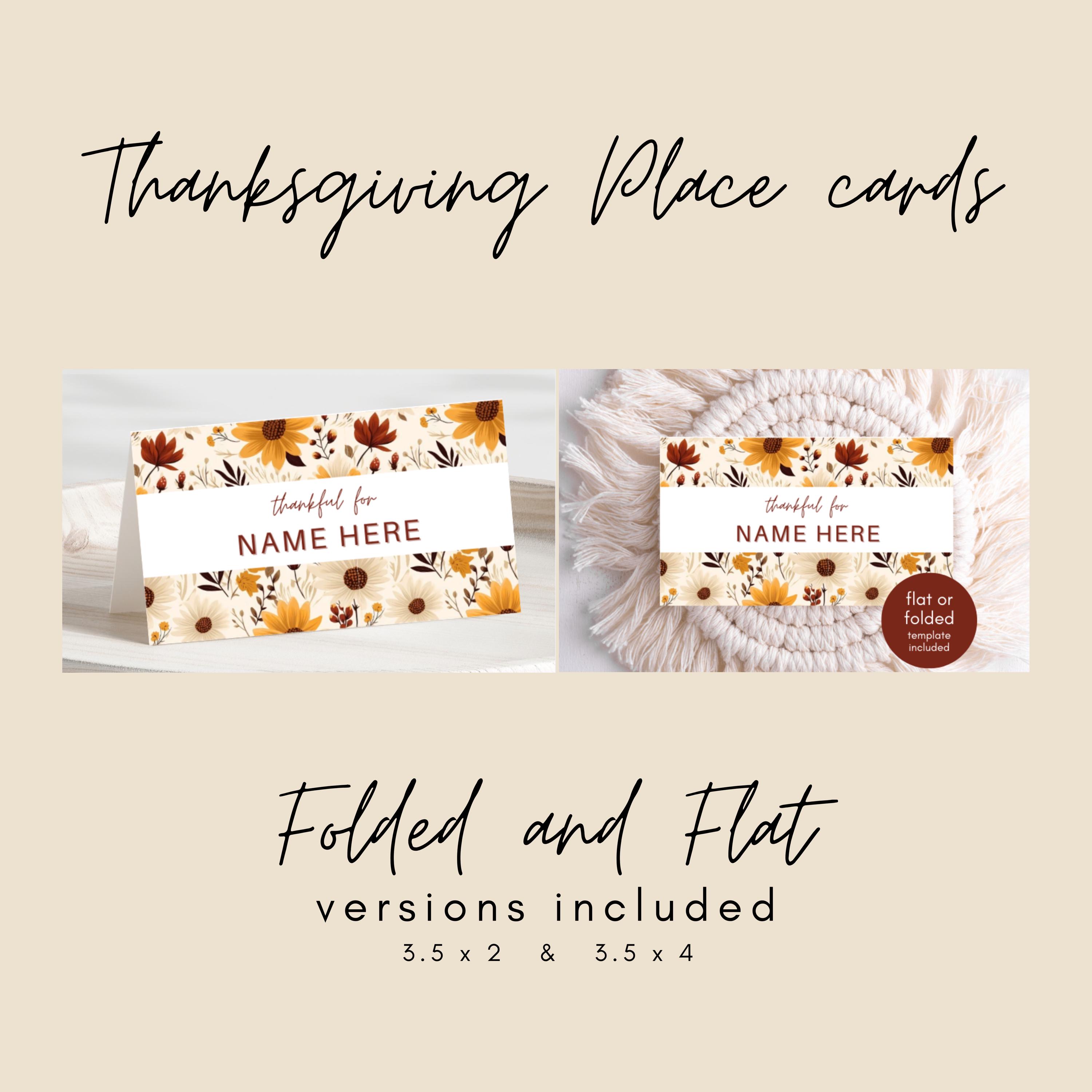 Thanksgiving Place Cards Fall Place Cards Printable Place Cards Canva ...