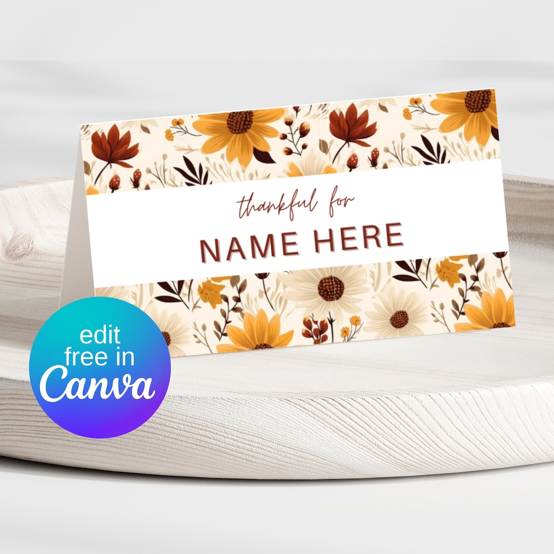 Thanksgiving Place Cards Fall Place Cards Printable Place Cards Canva ...
