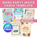LDS Ward Party Invitation Template, Canva Template, Ward Activity ...