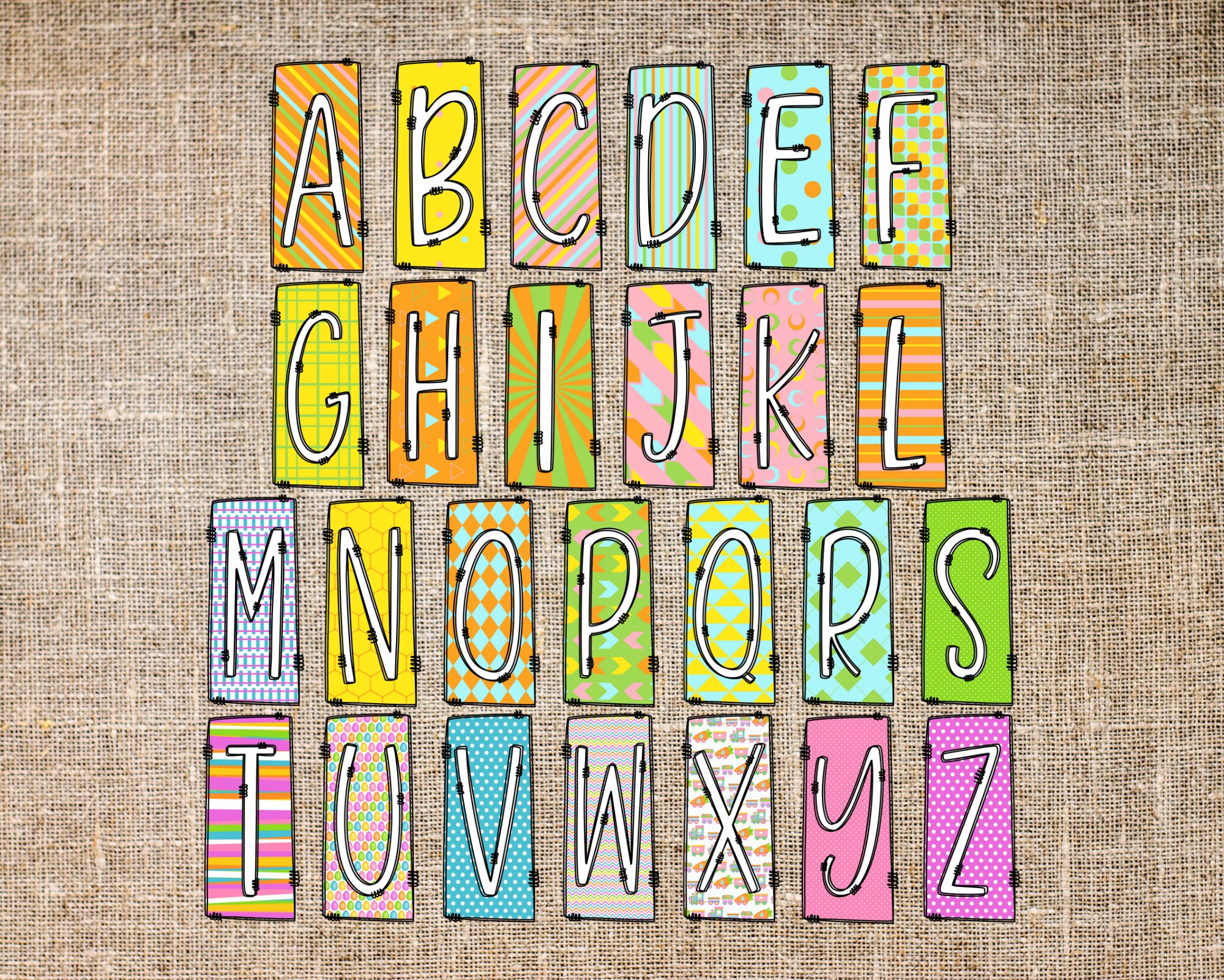 PNG Bundle Alphabet, Easter Doodle Alpha Sets, Mega Bundle, Alpha Pack ...