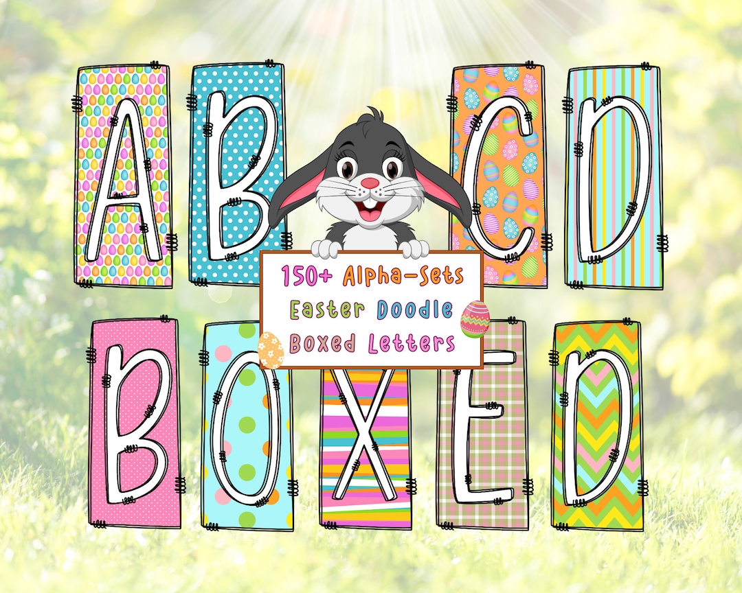 PNG Bundle Alphabet, Easter Doodle Alpha Sets, Mega Bundle, Alpha Pack ...