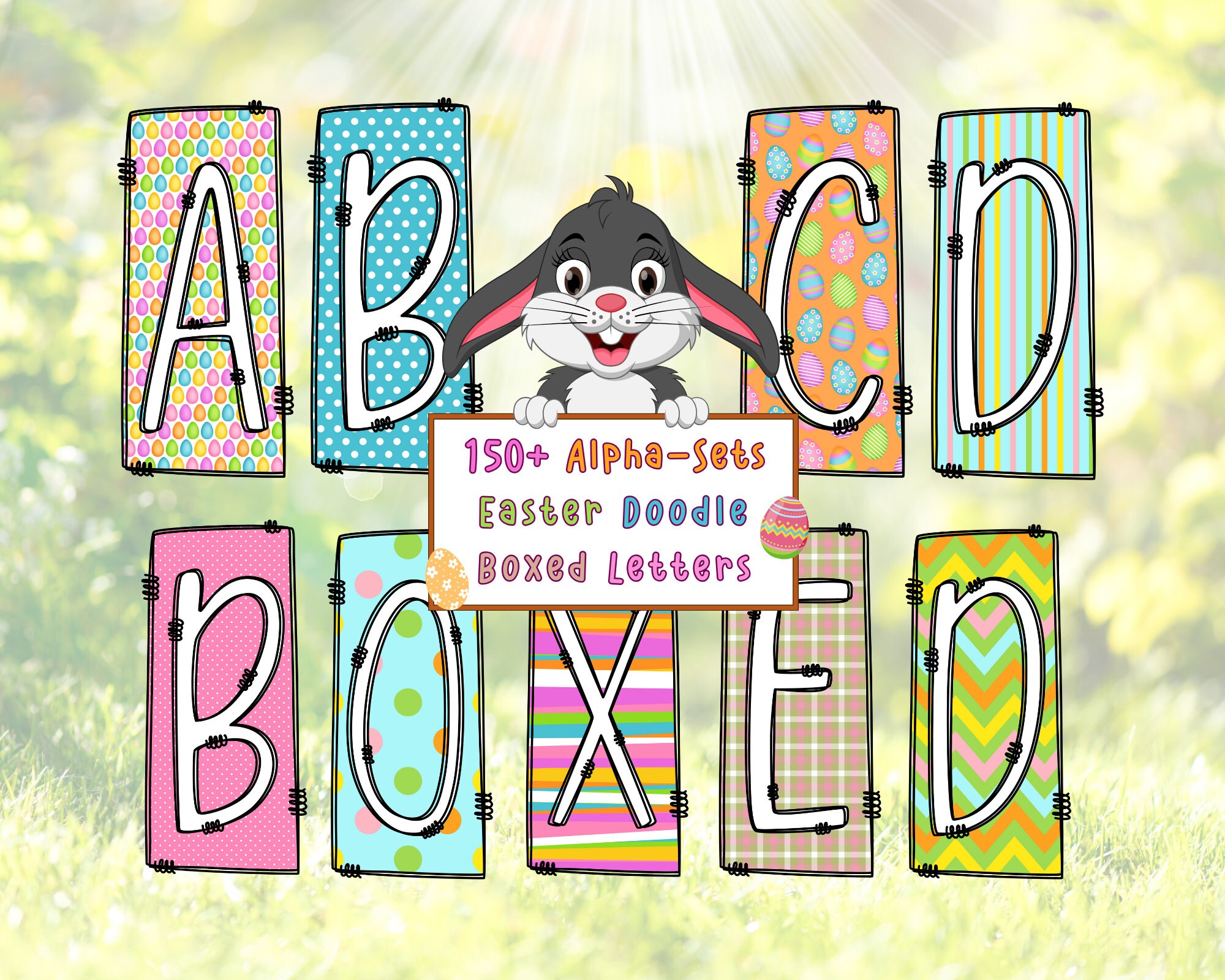 PNG Bundle Alphabet, Easter Doodle Alpha Sets, Mega Bundle, Alpha Pack ...