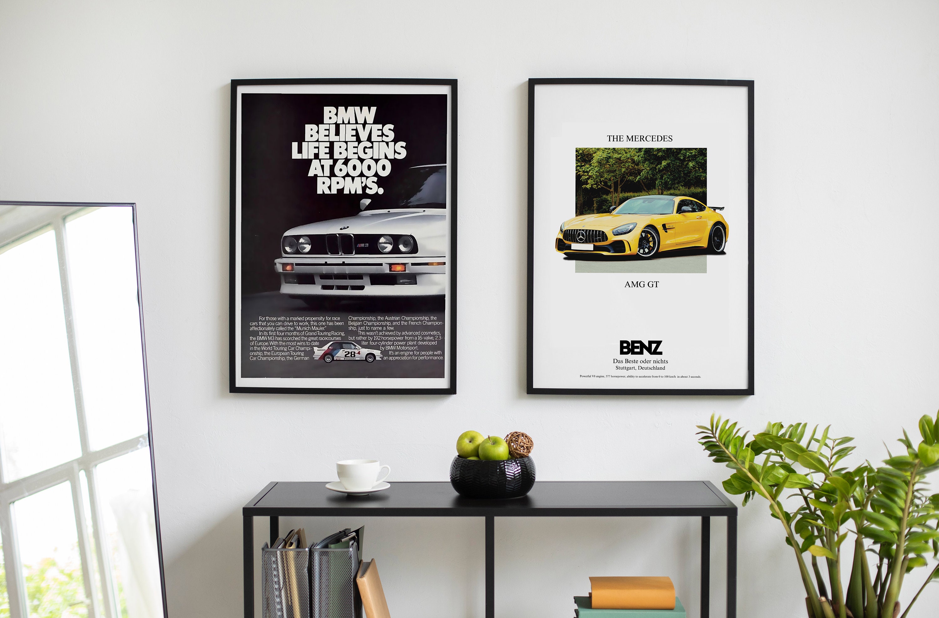 Set of 3 Car Posters. Inspired Posters Set for Automotive Lovers ...