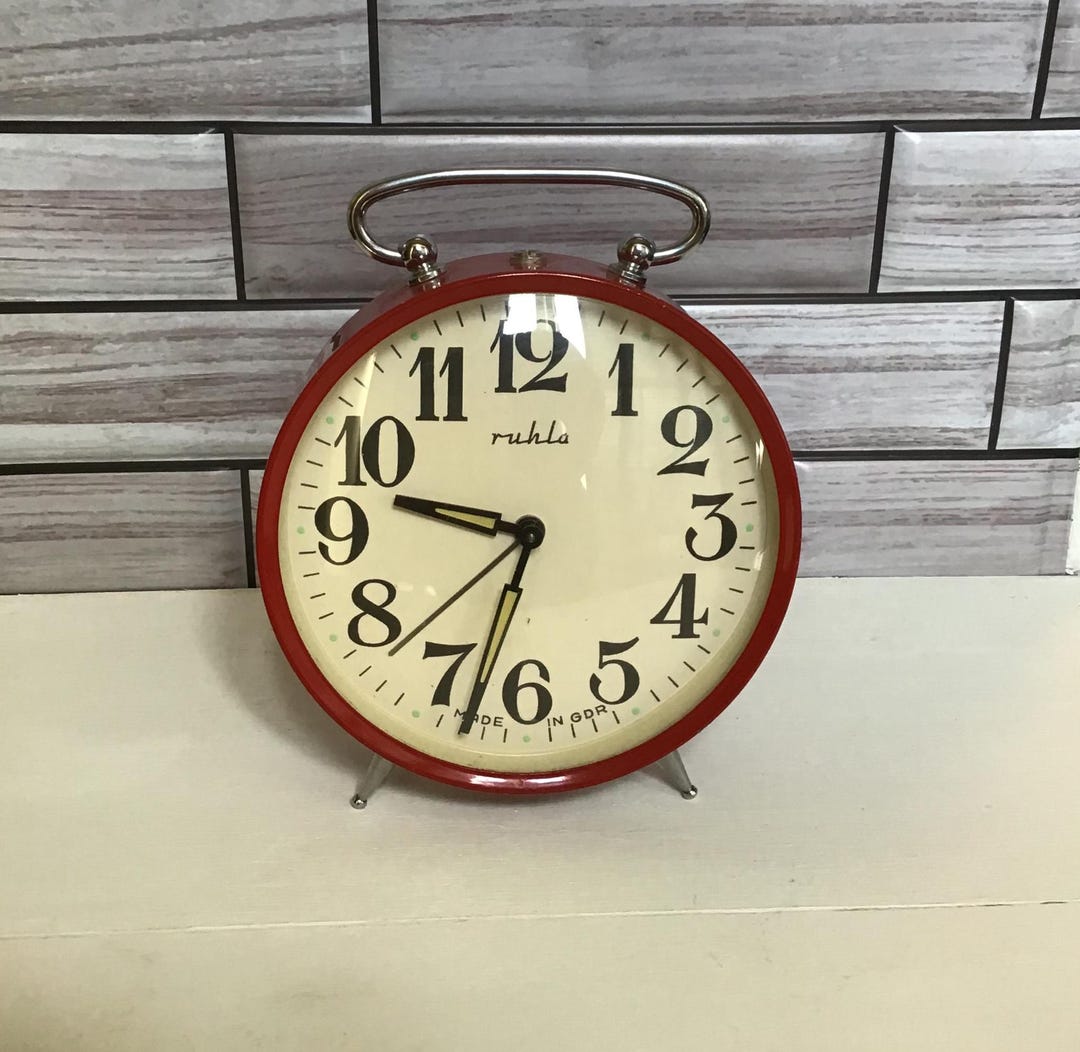 Vintage 70s Ruhla GDR Metal and Plastic Alarm Clock Mid Century Modern ...