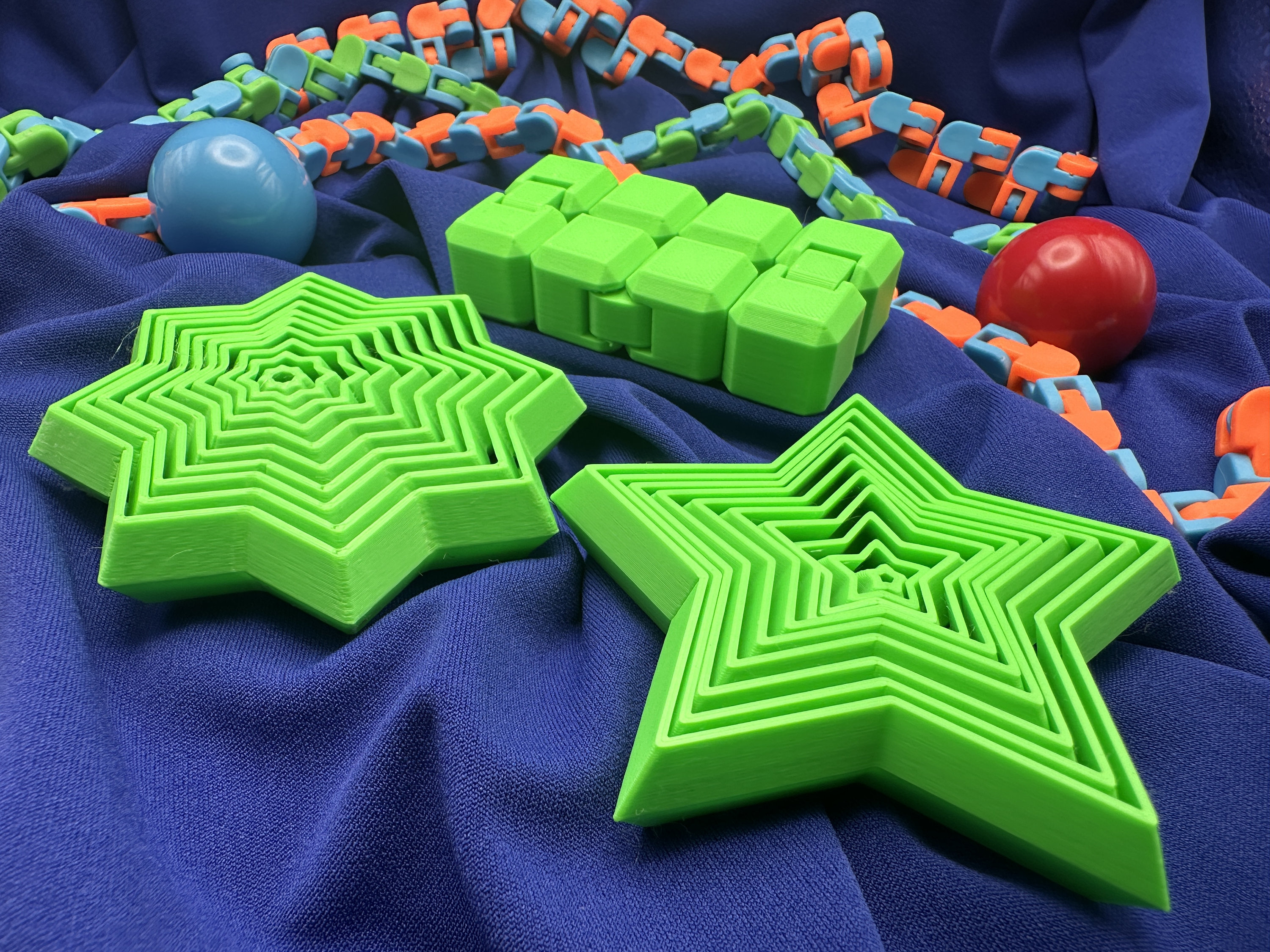 3D Printed Fidget Toys Includes 5-pointed, 8-pointed Stars, and Fidget ...