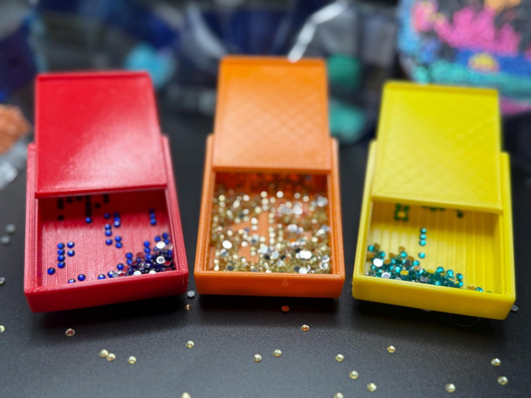 3D Printed Diamond Painting Gem Storage Boxes With Stackable Design - Etsy