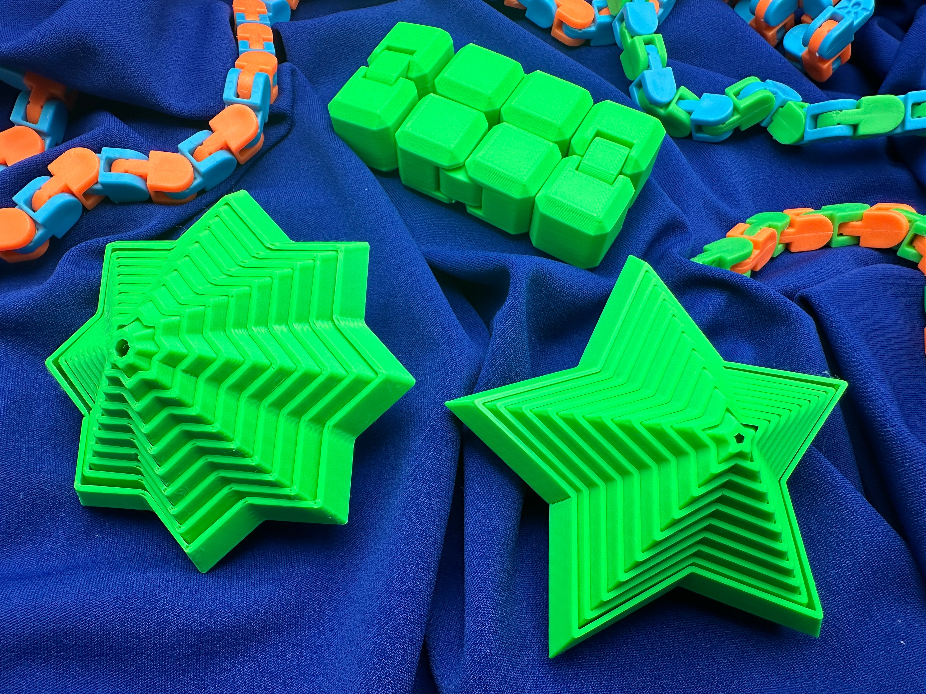 3D Printed Fidget Toys Includes 5-pointed, 8-pointed Stars, and Fidget ...