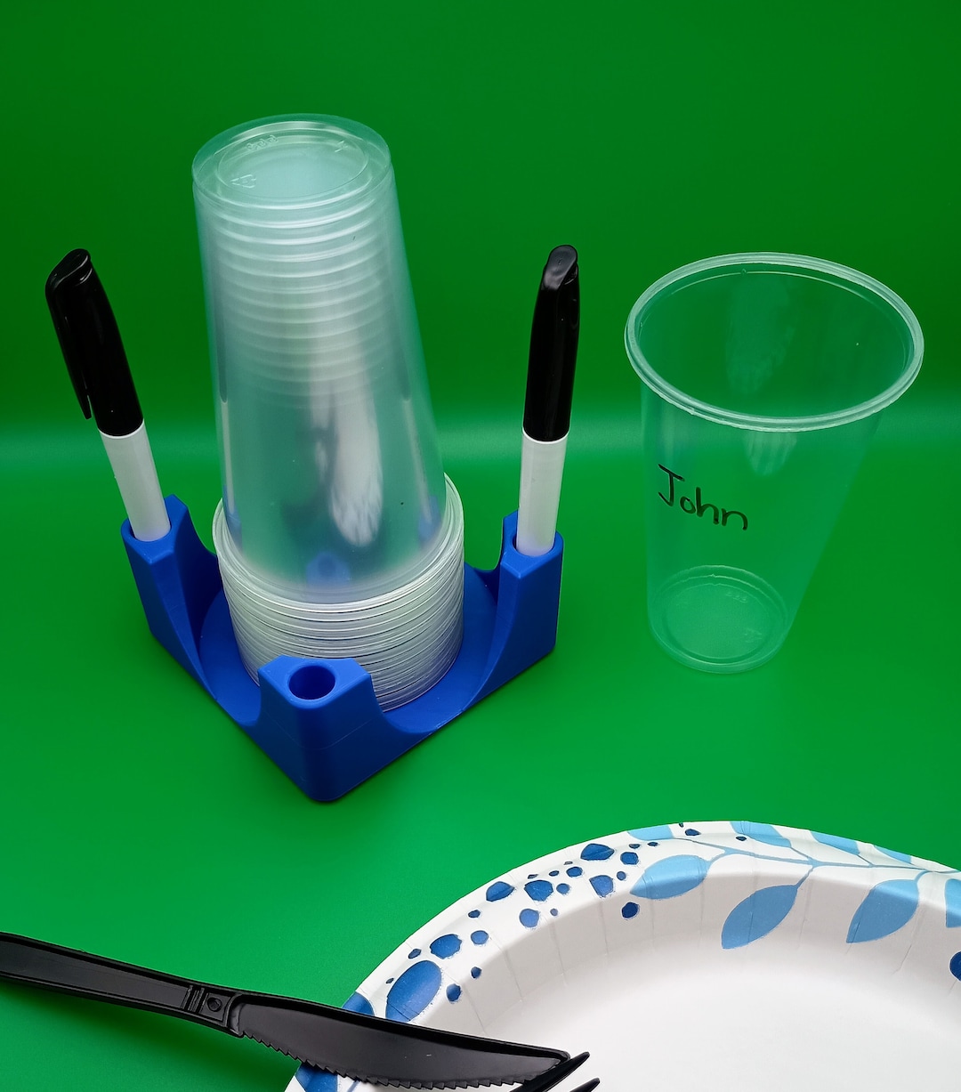 3D Printed Cup Holder With Marker Storage Elevate Your Gatherings - Etsy
