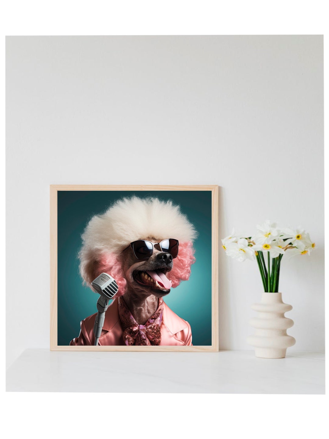 Disco Poodle - Printable Wall Art for Canvas and Framing, Digital ...