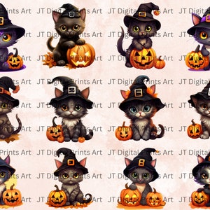 Halloween Cat PNG. Cat Clipart Bundle. Kitten Clipart. Instant Download ...