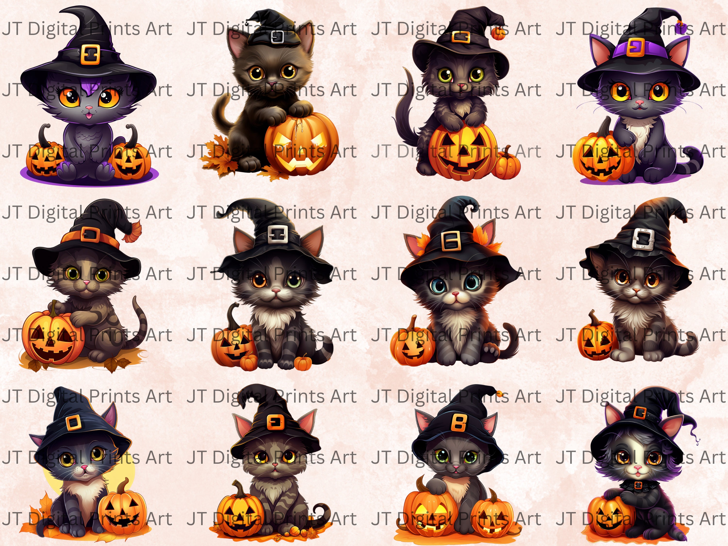 Halloween Cat PNG. Cat Clipart Bundle. Kitten Clipart. Instant Download ...