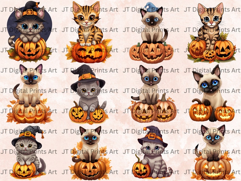 Halloween Cat PNG. Cat Clipart Bundle. Kitten Clipart. Instant - Etsy