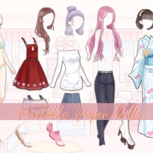 Printable Paper Dolls Anime, Printable Activity Book for Girls, Instant ...
