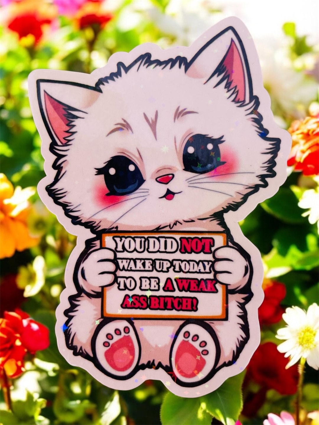Funny Inspirational Kitten Sticker, for Adults, Dark Humor, Stickers ...