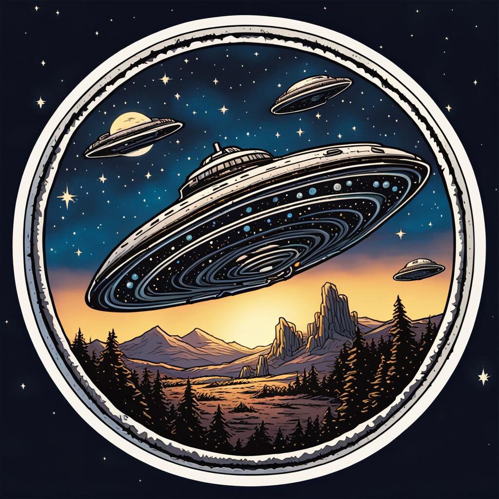 10 Holographic UFO Sticker Pack, Stickers for Laptop, Waterbottles ...