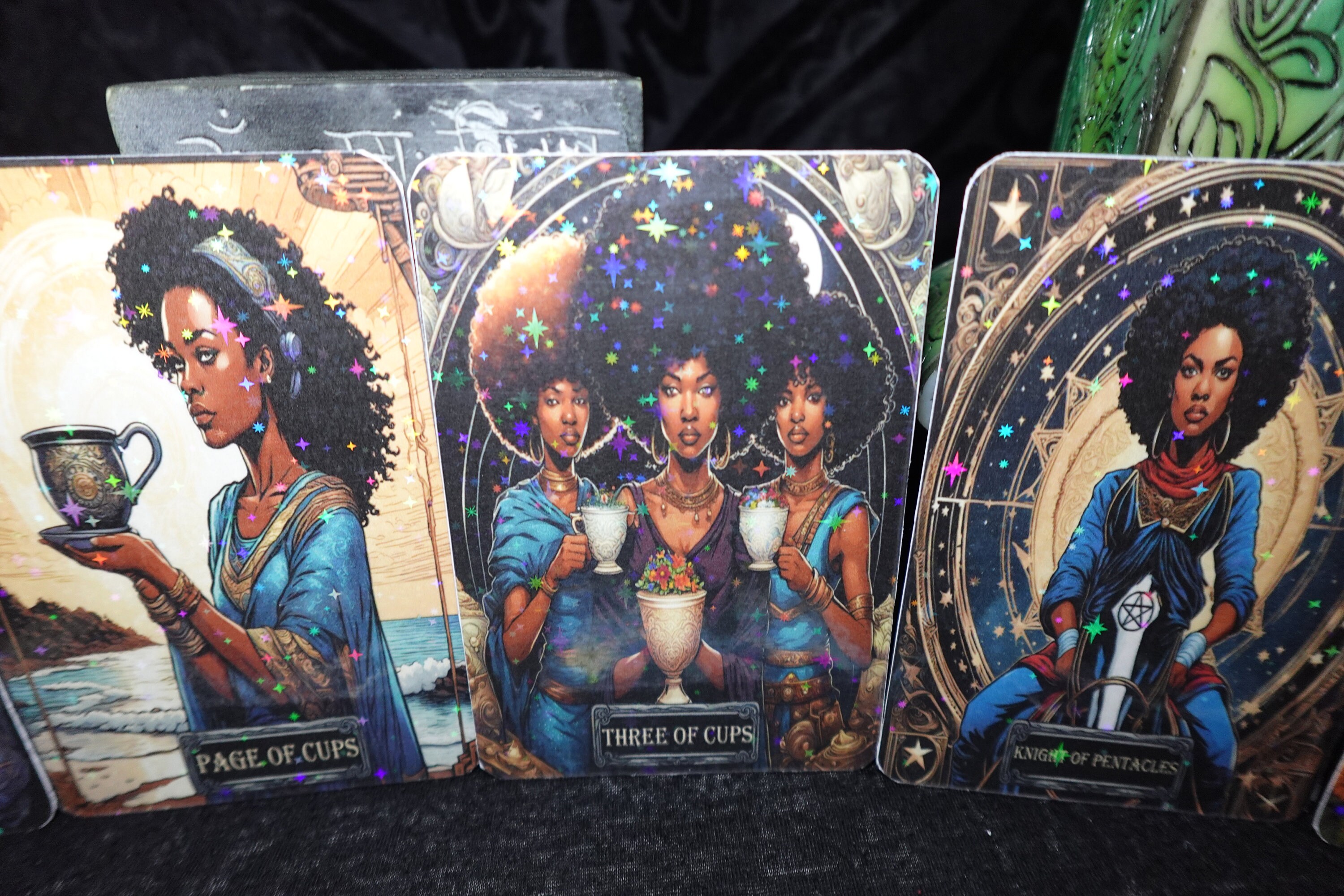 78 Mideval Black Woman Tarot Card Deck, Holographic Tarot Card Deck ...