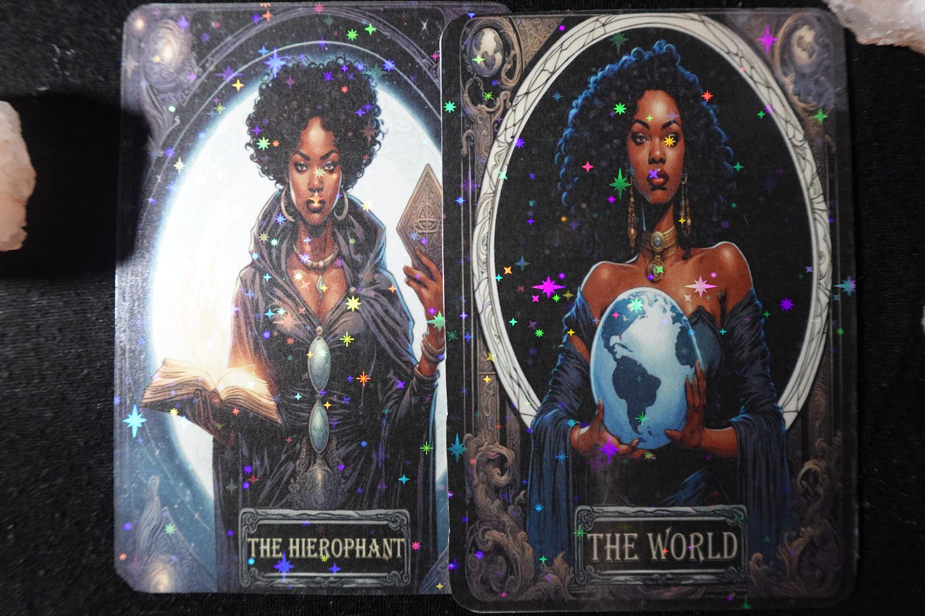 78 Mideval Black Woman Tarot Card Deck, Holographic Tarot Card Deck ...