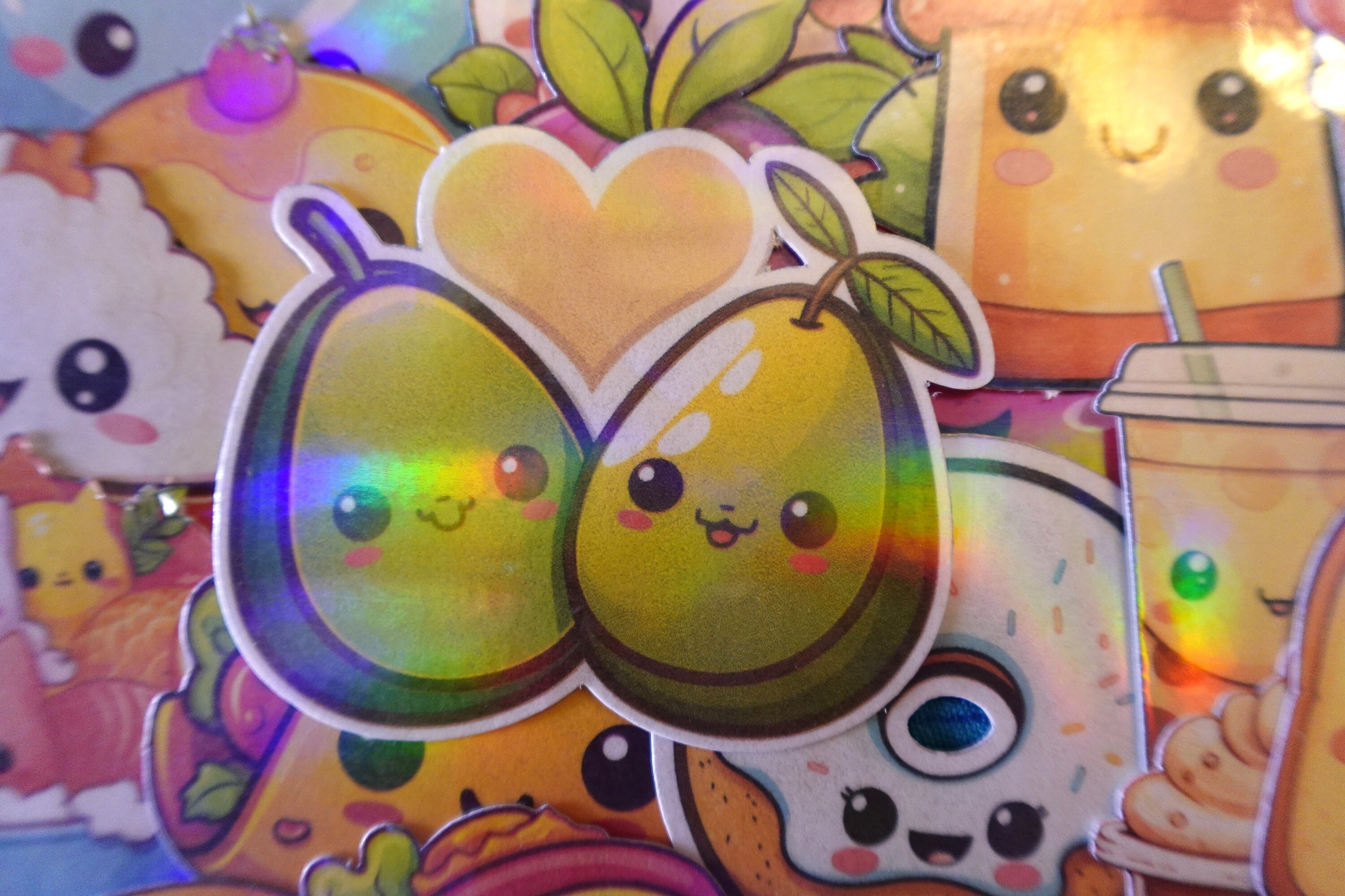 10-50 Holographic Food Stickers, Kawaii Stickers, Cute Stickers ...