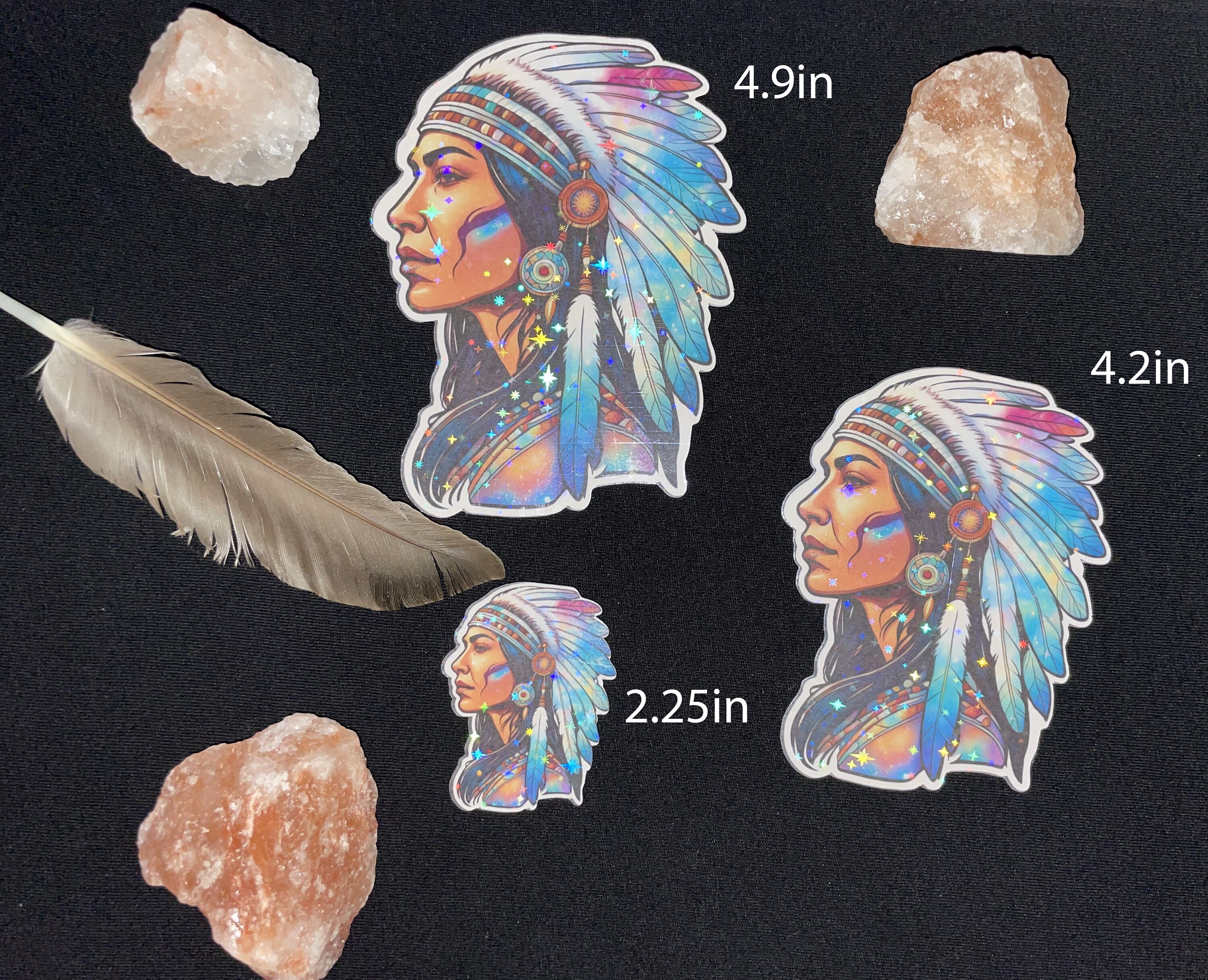 Holographic Native American Woman Sticker, DIY Stickers for Laptop ...