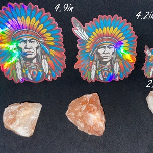 Holographic Native American Chief Sticker, Stickers for Laptop ...