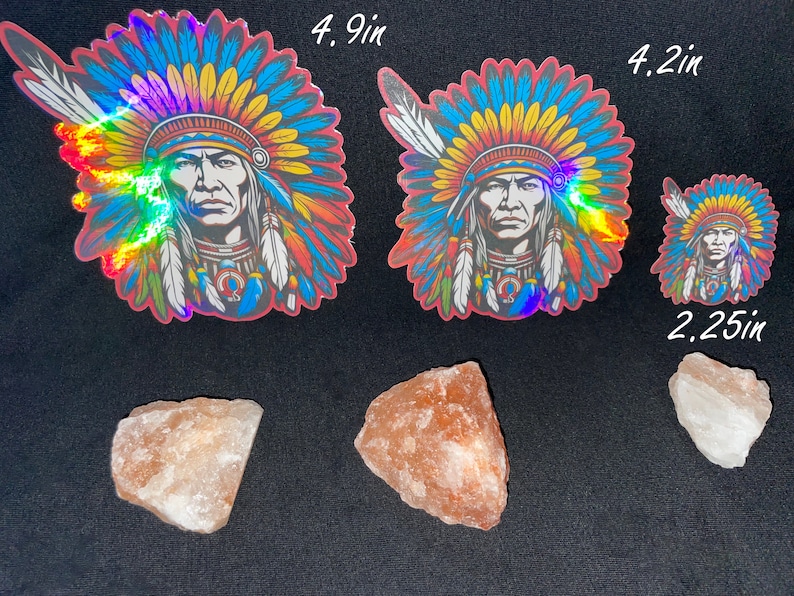Holographic Native American Chief Sticker, Stickers for Laptop ...