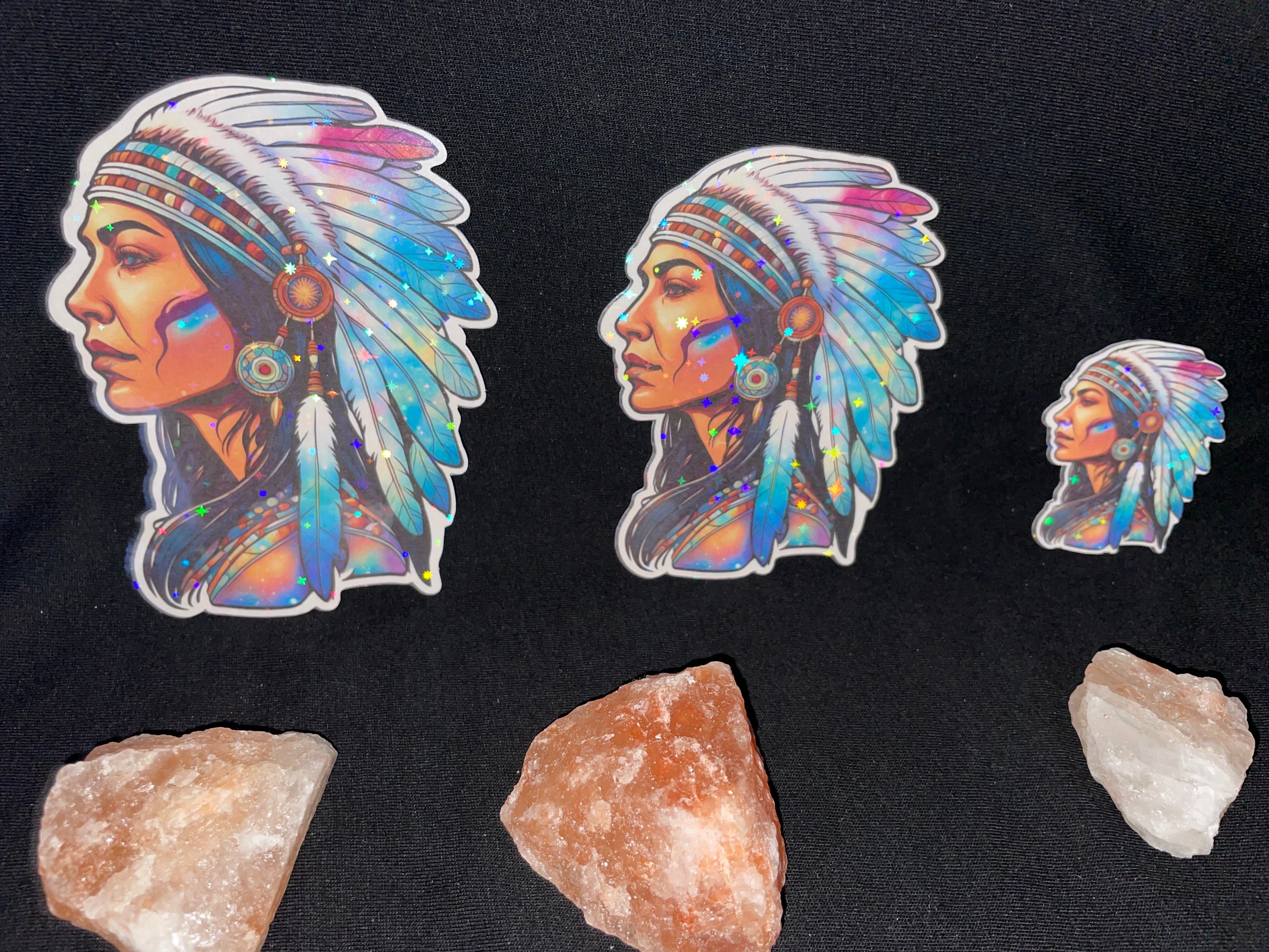 Holographic Native American Woman Sticker, DIY Stickers for Laptop ...