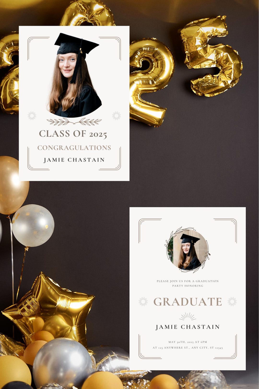 Class of 2025 Custom Graduation Invitations, Floral Announcement ...