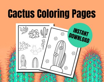 18 Printable Cactus Coloring Pages - Fun and Creative Desert Designs - Etsy