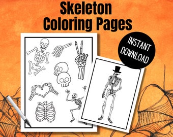 Printable Skeleton Coloring Pages for Kids and Adults | 60 Pages ...