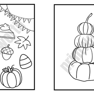 Fall Coloring Pages - Instant Download - Printable - Etsy