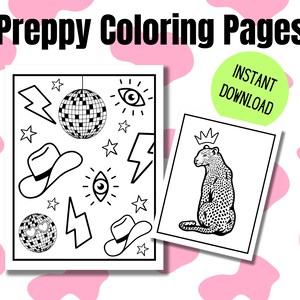 Preppy Coloring Pages - Etsy