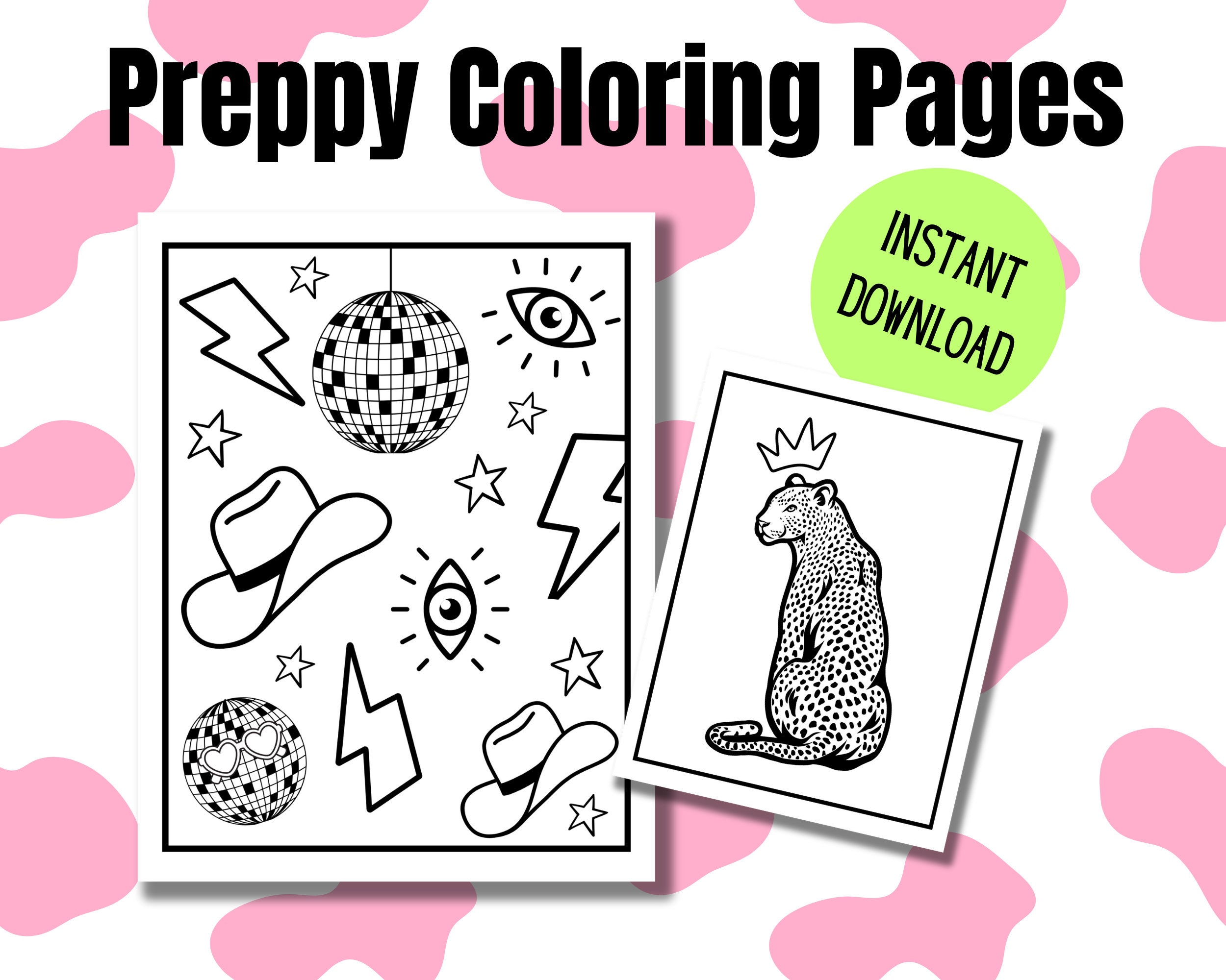 Preppy Coloring Pages - Etsy