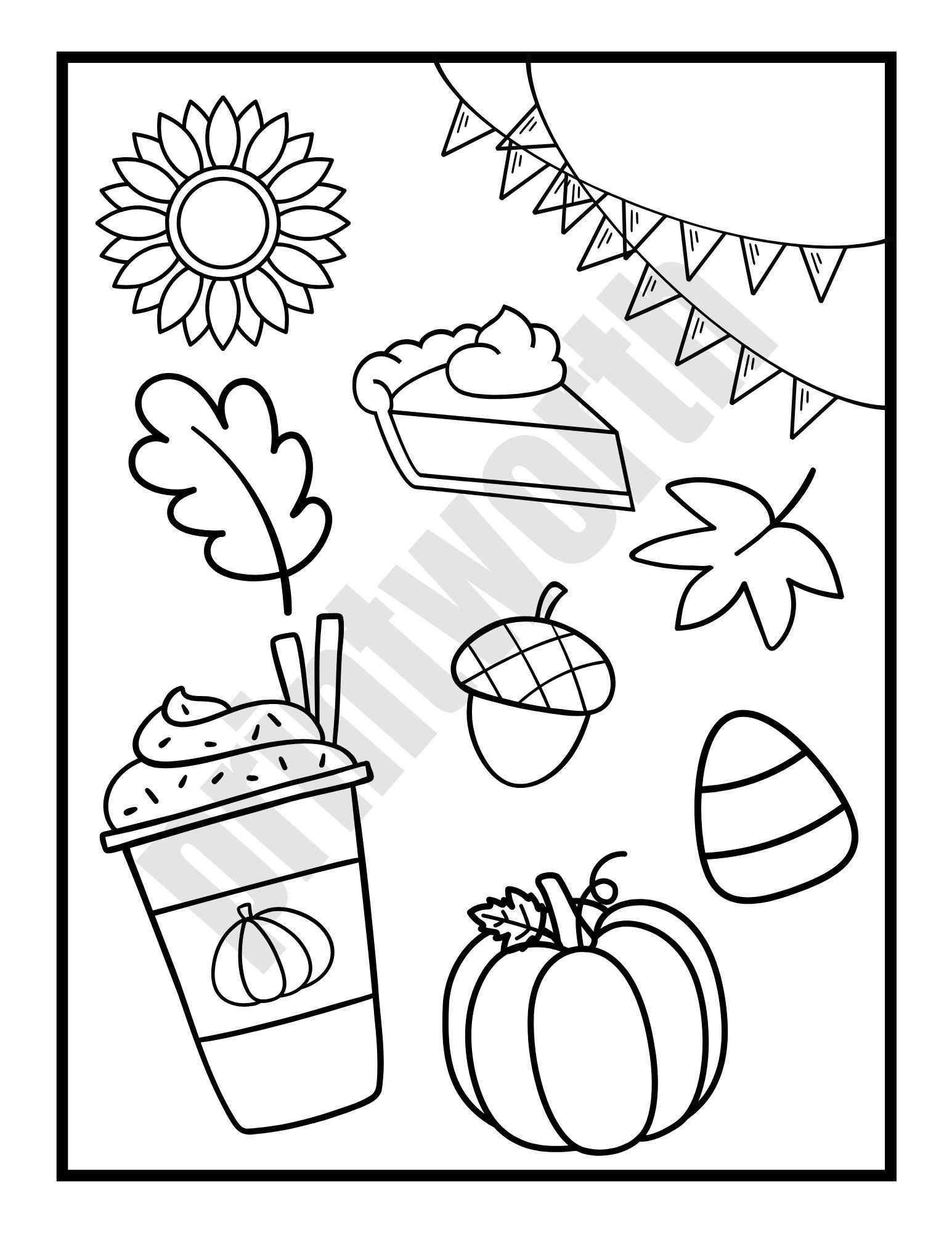 Fall Coloring Pages - Instant Download - Printable - Etsy