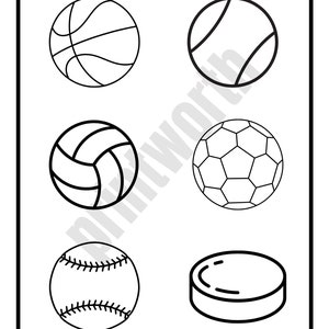 Sports Themed Coloring Pages - Etsy