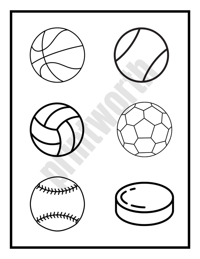 Sports Themed Coloring Pages - Etsy