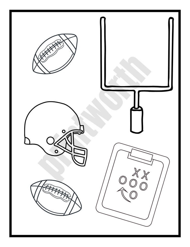Sports Themed Coloring Pages - Etsy