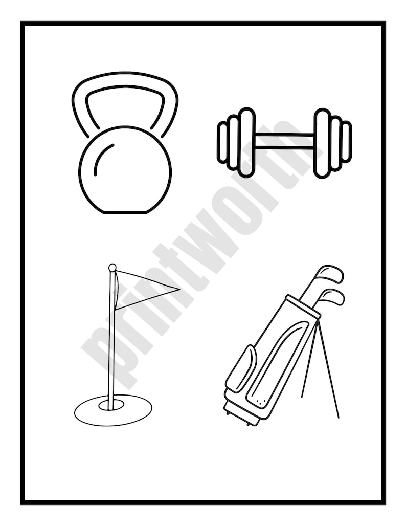 Sports Themed Coloring Pages - Etsy