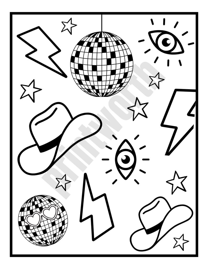 Preppy Coloring Pages - Etsy