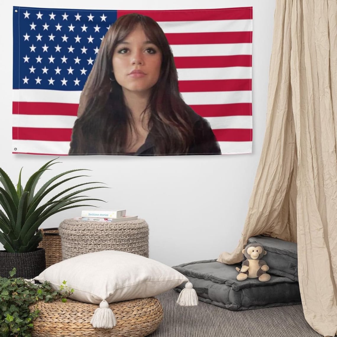 Jenna Ortega Flag/tapestrywall Decorfan Art - Etsy Canada