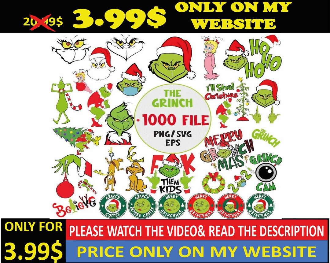 30 Grinchmas PNG Bundle Christmas Png Bundle Merry - Etsy